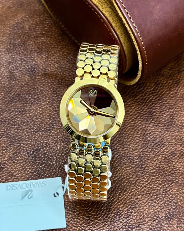 Buy Swarovski Lake Of Shimmer Yellow Gold First Copy Watch | First Copy ...